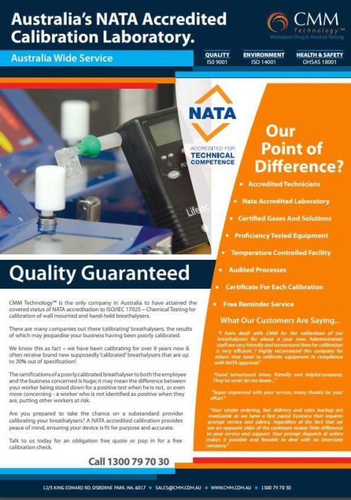 Breathalyser Calibration - CMM Technology